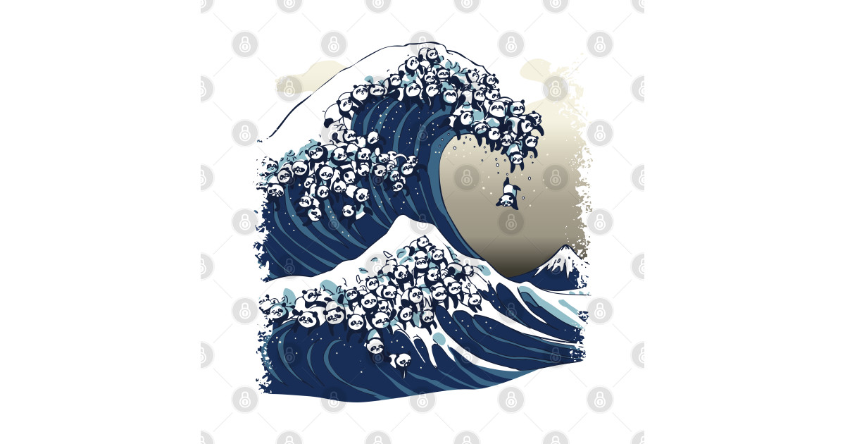 The Great Wave of Panda - The Great Wave - T-Shirt | TeePublic