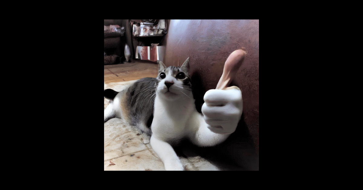 Thumbs Up Cat Meme - Thumbs Up Cat - Posters and Art Prints | TeePublic