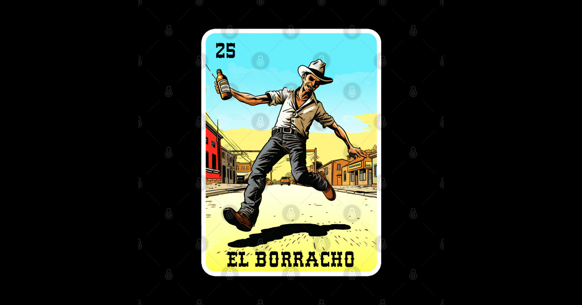 El Borracho The Drunk Mexican Lottery Card Image Loteria - Loteria ...