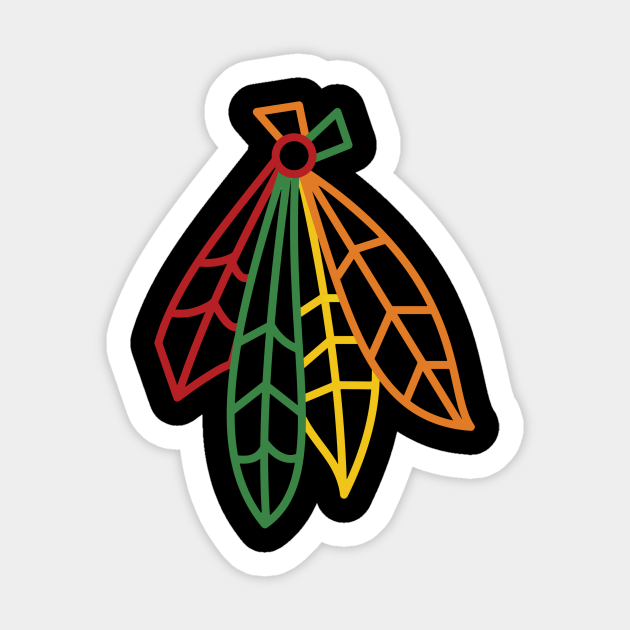 Blackhawks Feathers - Blackhawks Logo - Sticker | TeePublic