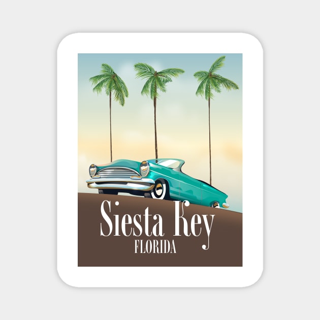 Siesta Key Florida travel poster, - Siesta Key Florida - Magnet | TeePublic
