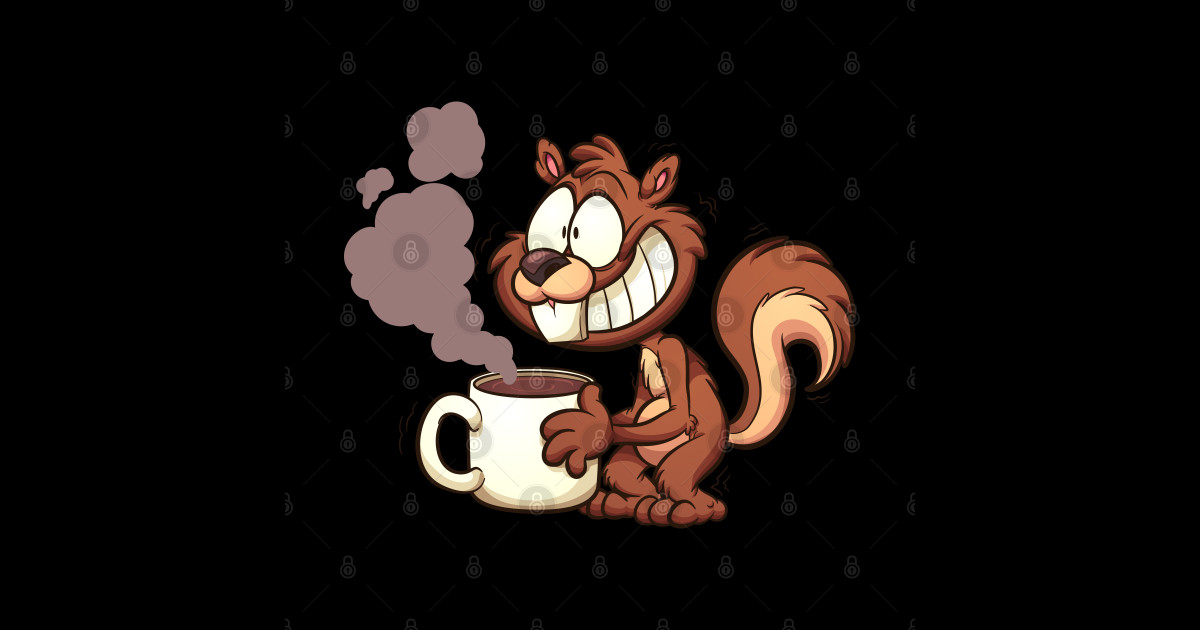 Caffeinated squirrel - Squirrel - Sticker | TeePublic