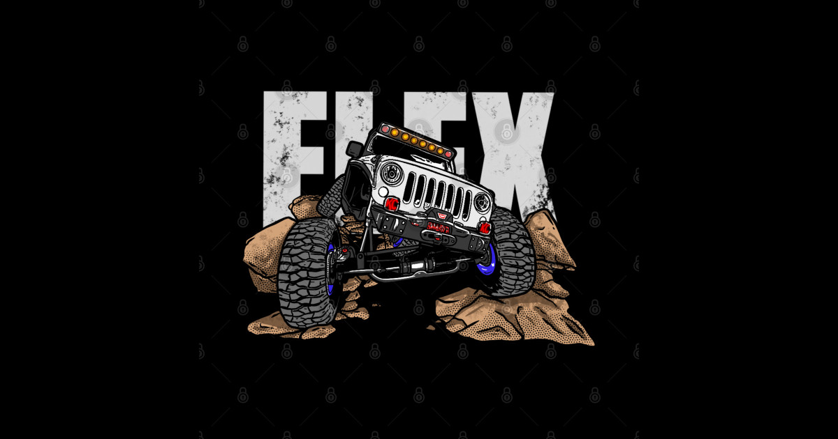 White Jeep Flex - 4x4 Offroad - Sticker | TeePublic