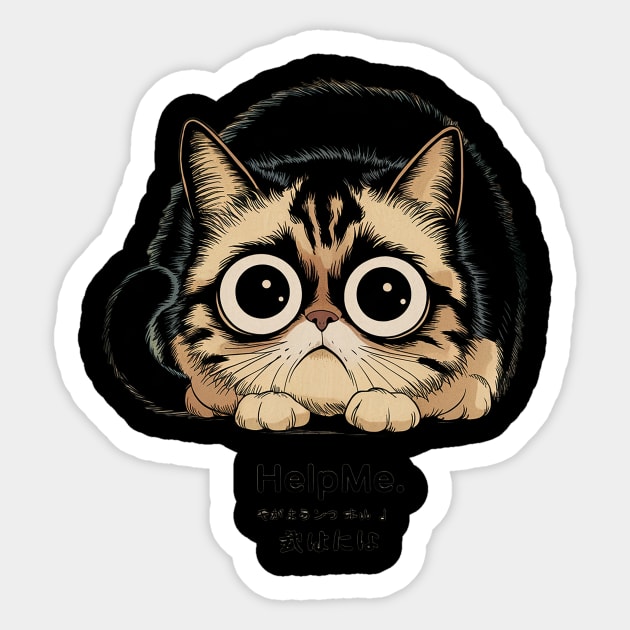 SAD CAT MEME - Sad Cat Meme - Sticker | TeePublic