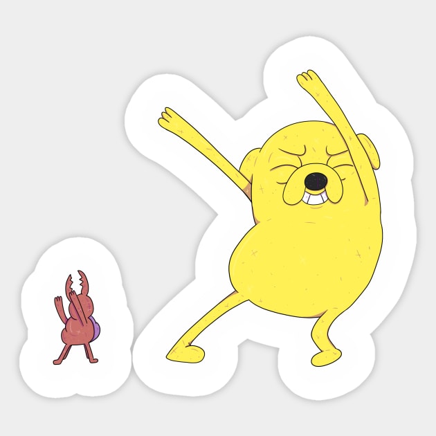 Adventure Time - Jake Dancing With Bug - Adventuretime - Sticker ...