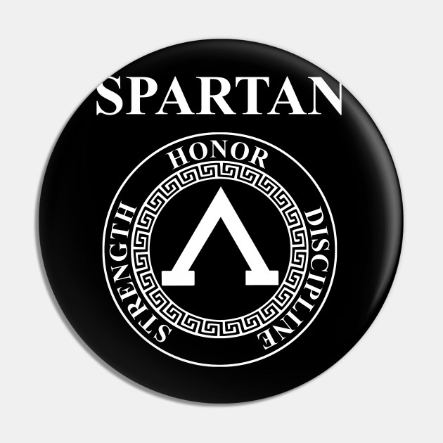 Spartan Shield Virtues of Sparta Lambda - Spartan Shield - Pin | TeePublic