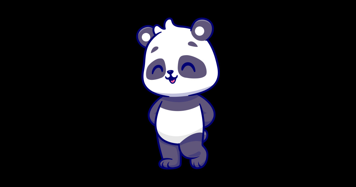 Cute Panda Shy Cartoon - Cute Panda Shy Cartoon - Sticker | TeePublic