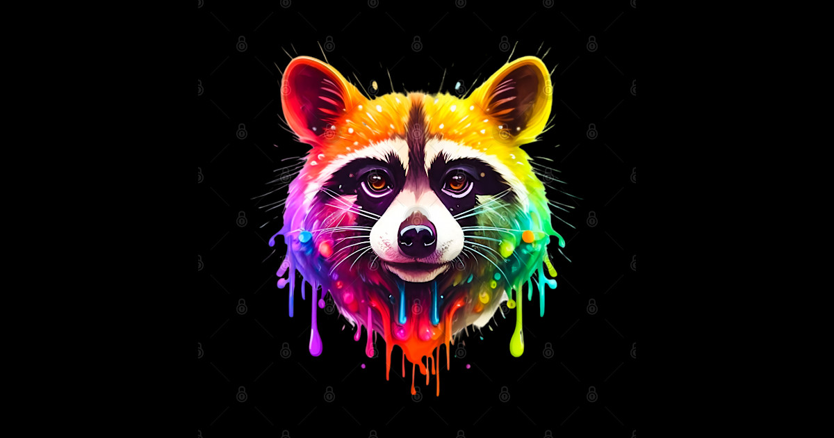 Drip Drop Art: Paint Party Panda! - Raccoon Art Dripping Paint ...