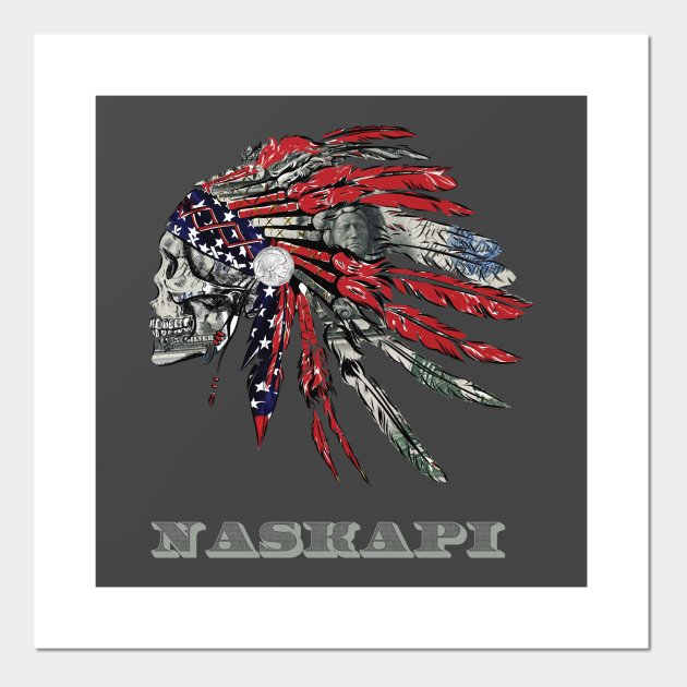 Naskapi Native American Indian Flag Money Headress - Naskapi - Posters ...