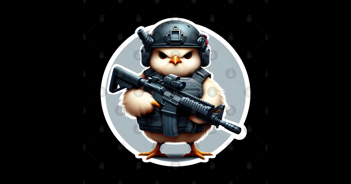 Tactical chicken - Chicken - Sticker | TeePublic