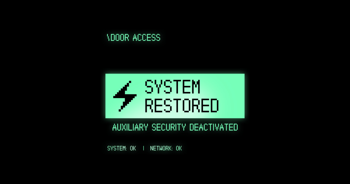 SYSTEM RESTORED - Video Game - Posters and Art Prints | TeePublic