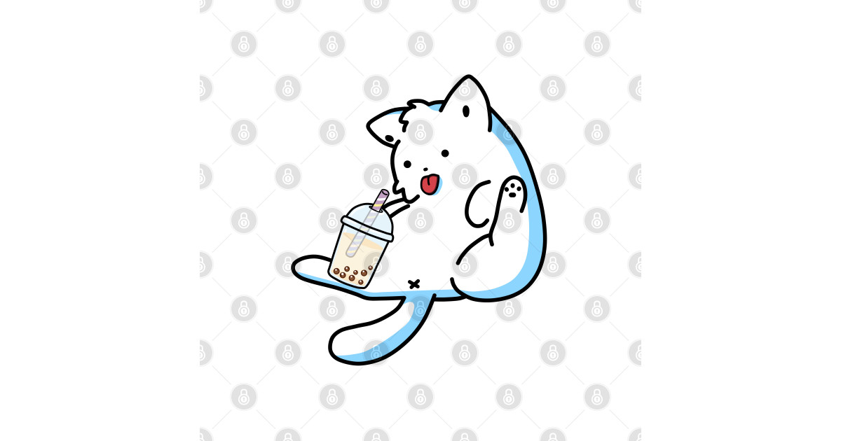 Lazy Boba Kitty! - Bubble Tea - T-Shirt | TeePublic