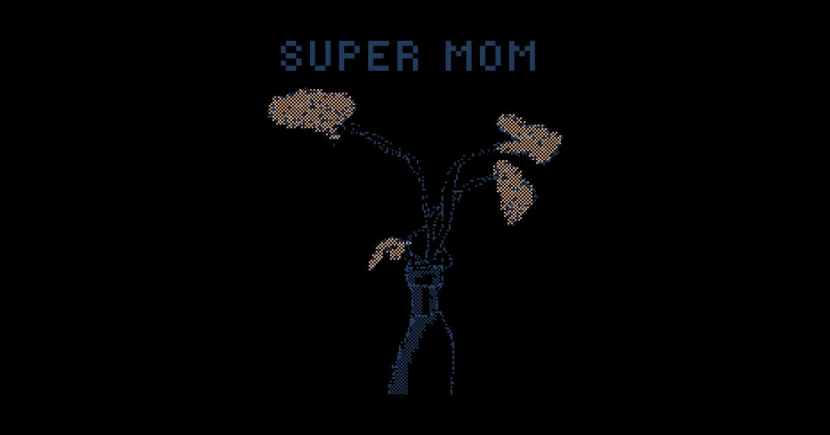 Mother's Day Super Mom - 1bit Pixelart - Mom - Sticker | TeePublic
