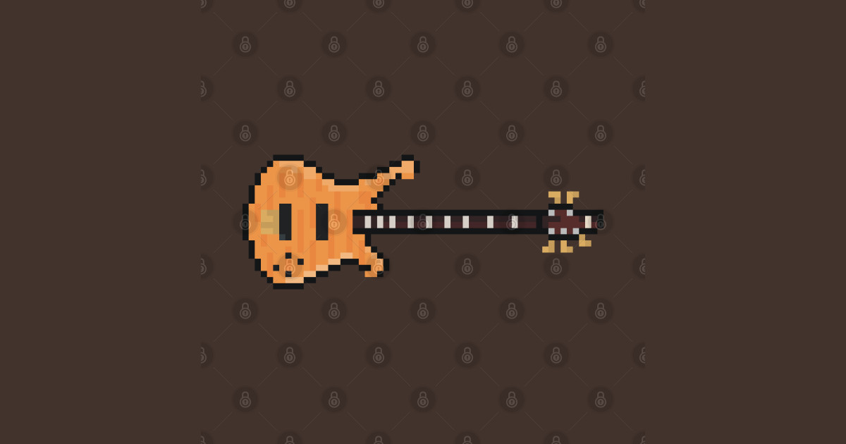 Pixel Custom Rivers Bass Guitar - Music - T-Shirt | TeePublic