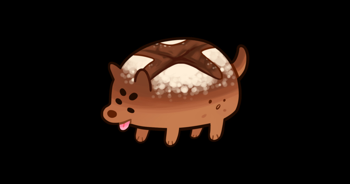Bread Doggo - Hot cross Bun - Dog - Sticker | TeePublic
