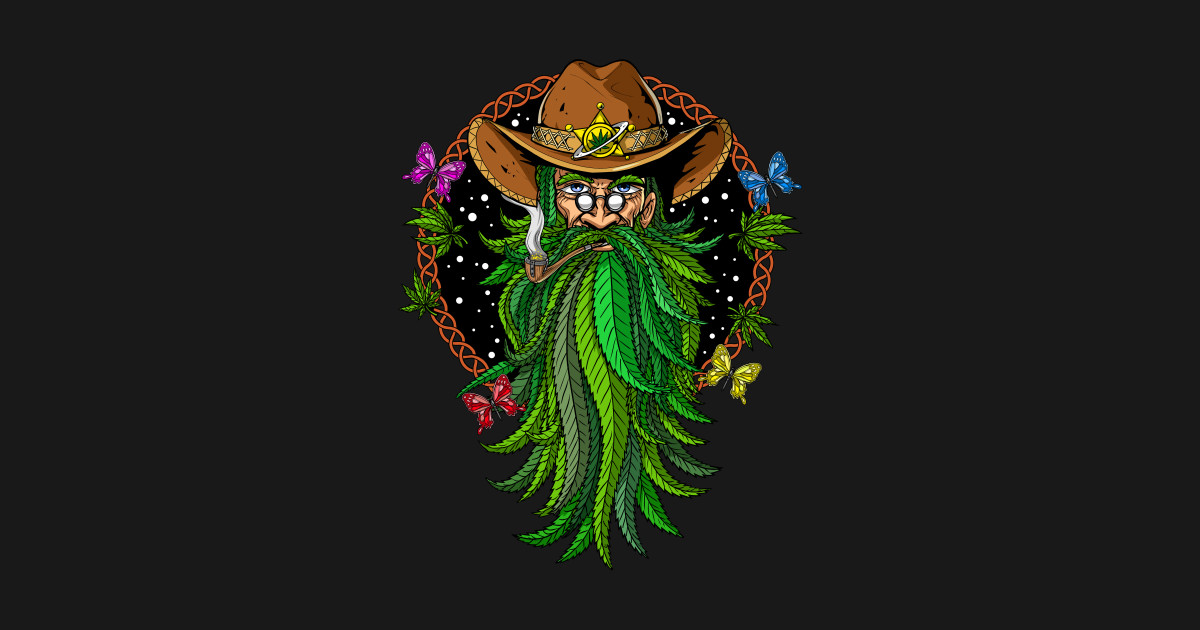 Cowboy Stoner Smoking Weed - Cowboy Smoking Weed - T-Shirt | TeePublic