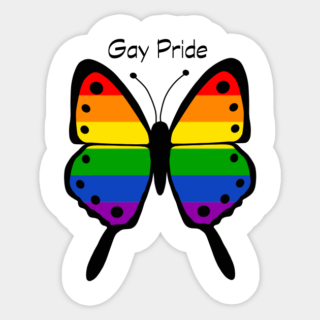 Gay Pride Butterfly - Gay Pride - Sticker | TeePublic