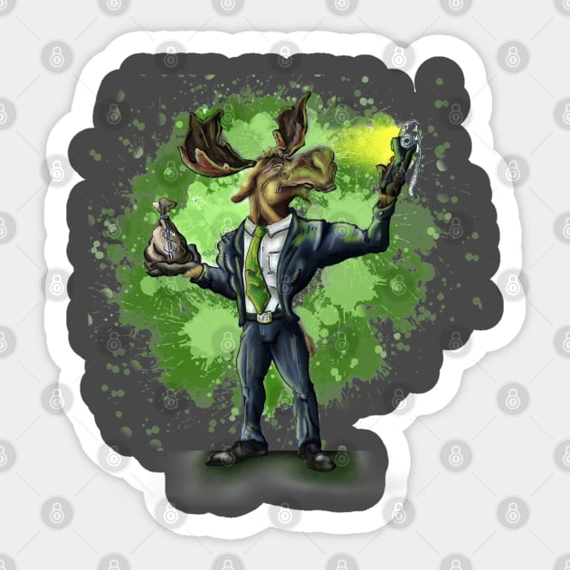 Money Moose - Moose - Sticker | TeePublic