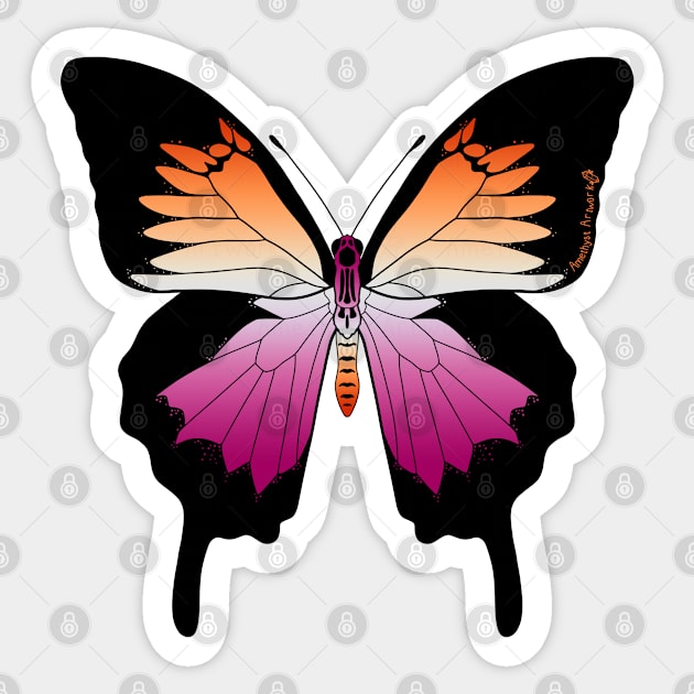 Subtle Lesbian Pride Swallowtail Butterfly - Lgbt - Sticker | TeePublic