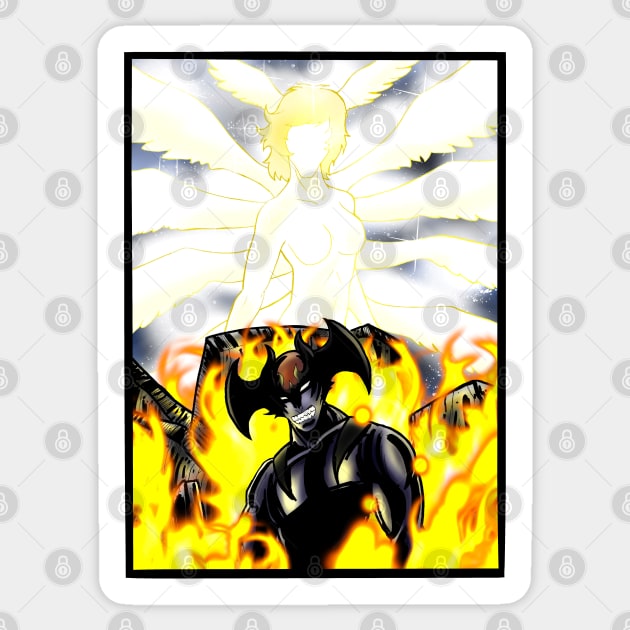 Devilman and Satan - Devilman - Sticker | TeePublic