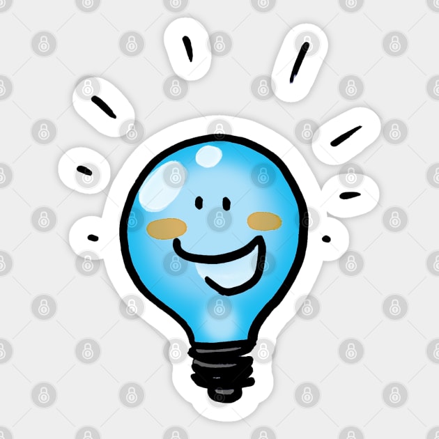 cute light bulb - Light Bulb - Sticker | TeePublic