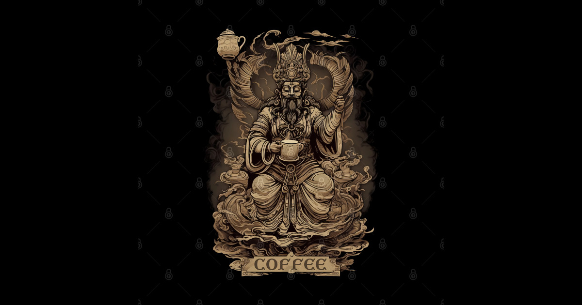 The God of Coffee - Coffee - Sticker | TeePublic