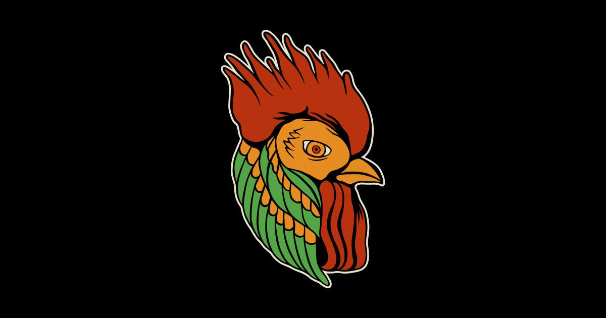 Rooster Flash Tattoo - Old School Tattoo - Sticker | TeePublic