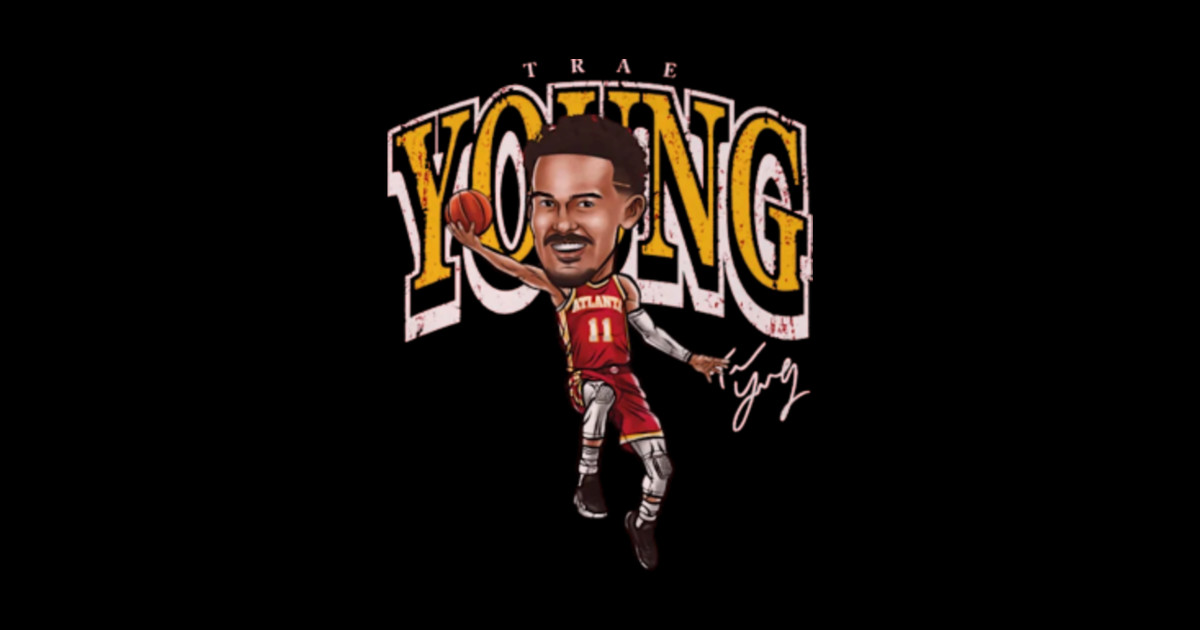 Trae Young Atlanta Cartoon - Trae Young - Posters and Art Prints ...