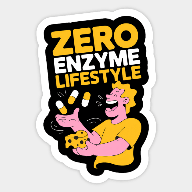 Lactose Tolerant Humor Dairy Cheese Enzyme Meme - Enzyme Meme - Sticker ...