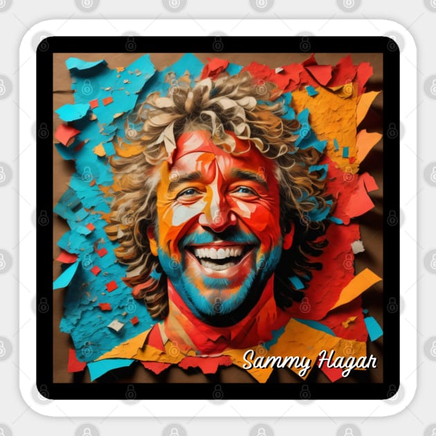Sammy Hagar // Paper Art - Sammy Hagar - Sticker | TeePublic