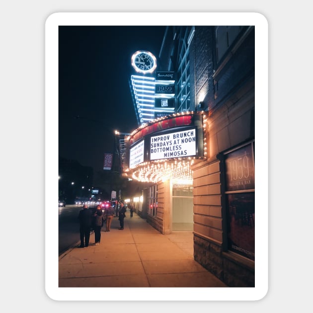Second City Marquee Chicago - Second City - Sticker | TeePublic