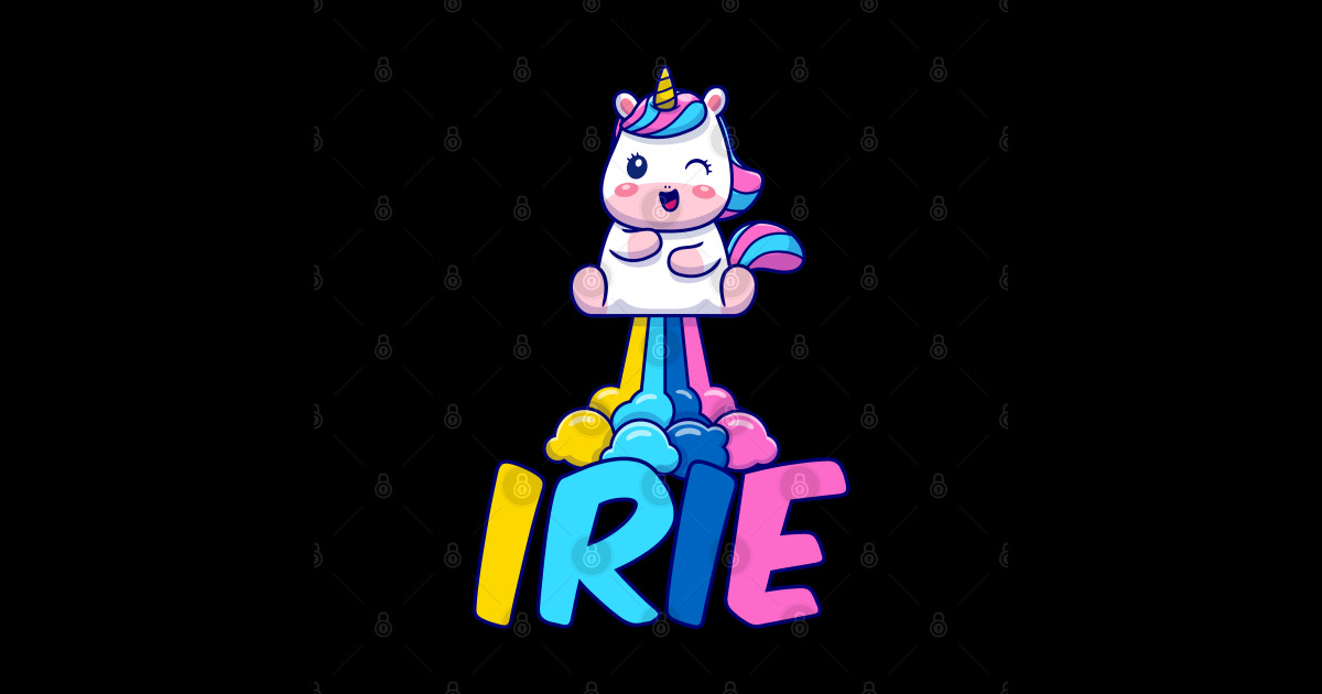 Unicorn Irie name label - Colorful - Unicorn Irie Name Label Colorful ...