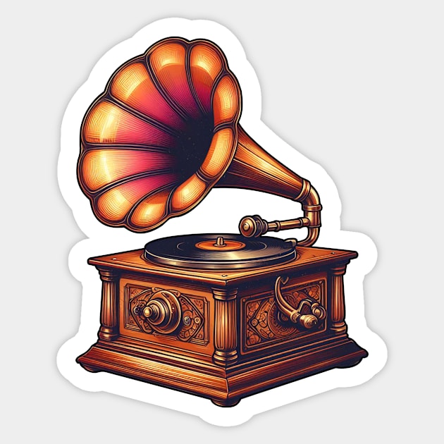 traditional phonograph tattoo - Phonograph Record Player - Sticker ...
