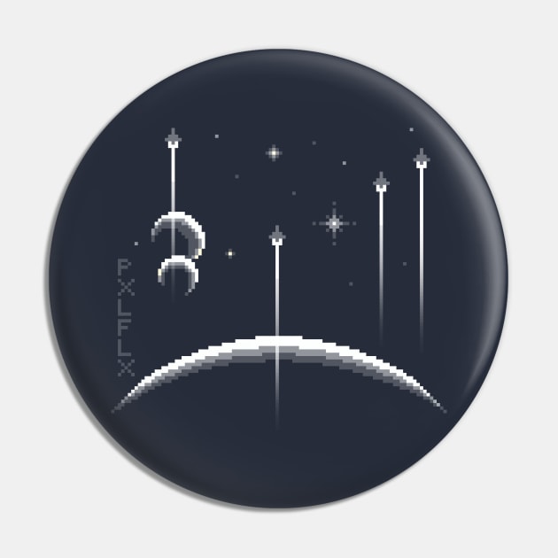 SciFi Ships Into Space pixel art - Sci Fi - Pin | TeePublic SciFi Ships Into Space pixel art - Sci Fi - Pin | TeePublic
