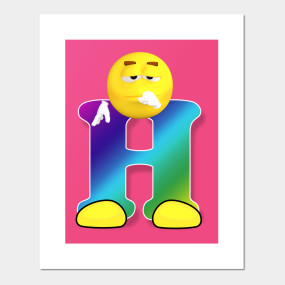 Letter H Alphabet Smiley Monogram Face Emoji Shirt for Men Women Kids ...