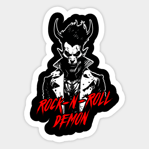 Rock-n-roll Demon - Rock - Sticker | TeePublic