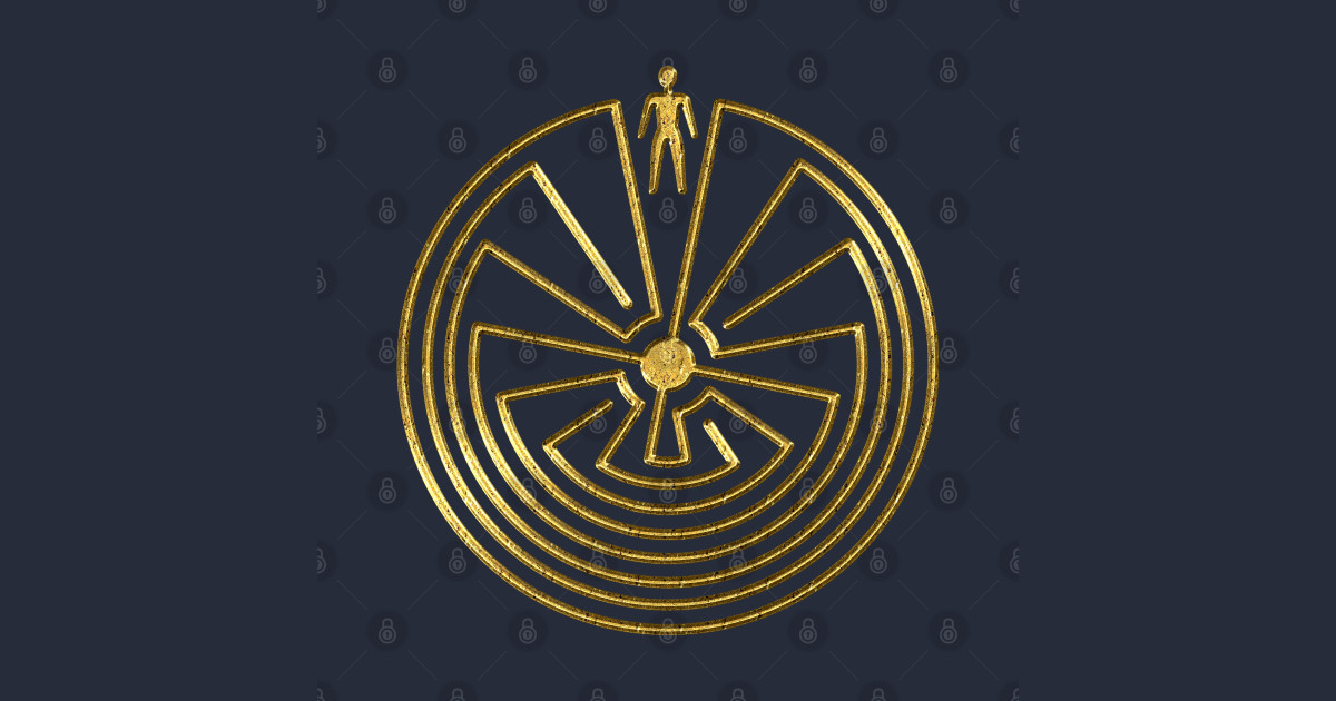 Native American Symbol - Man In The Maze - Gold - Man In The Maze - T ...