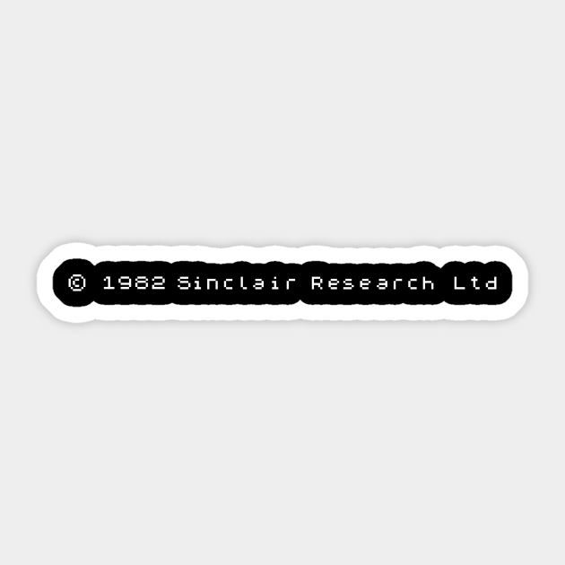 ©1982 Sinclair Research Ltd - Zx Spectrum - Sticker | TeePublic