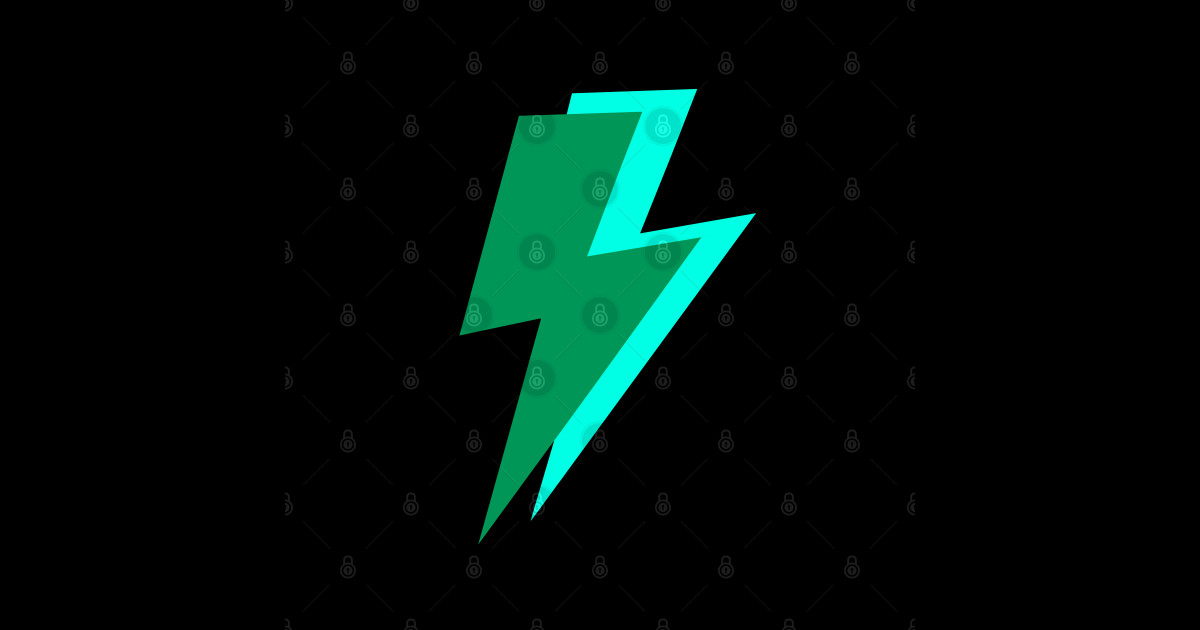 Green and Turquoise Lightning - Green Lightning - Sticker | TeePublic