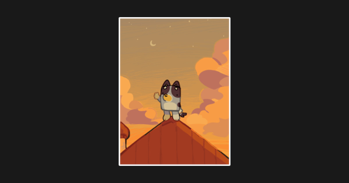 Bluey on sunset - Bluey - T-Shirt | TeePublic