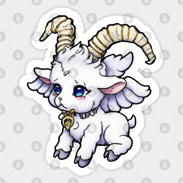 Chibi White Baphomet Goat - Baphomet - Sticker | TeePublic