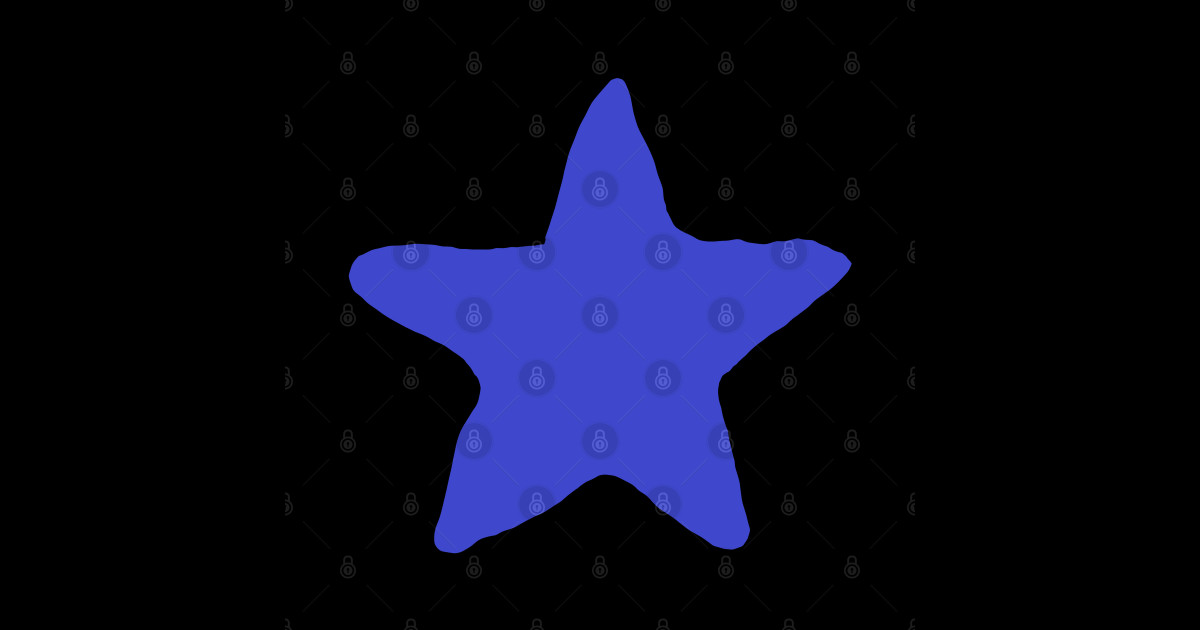 Blue star. A cute, pretty blue star drawing. - Blue Star - Sticker ...