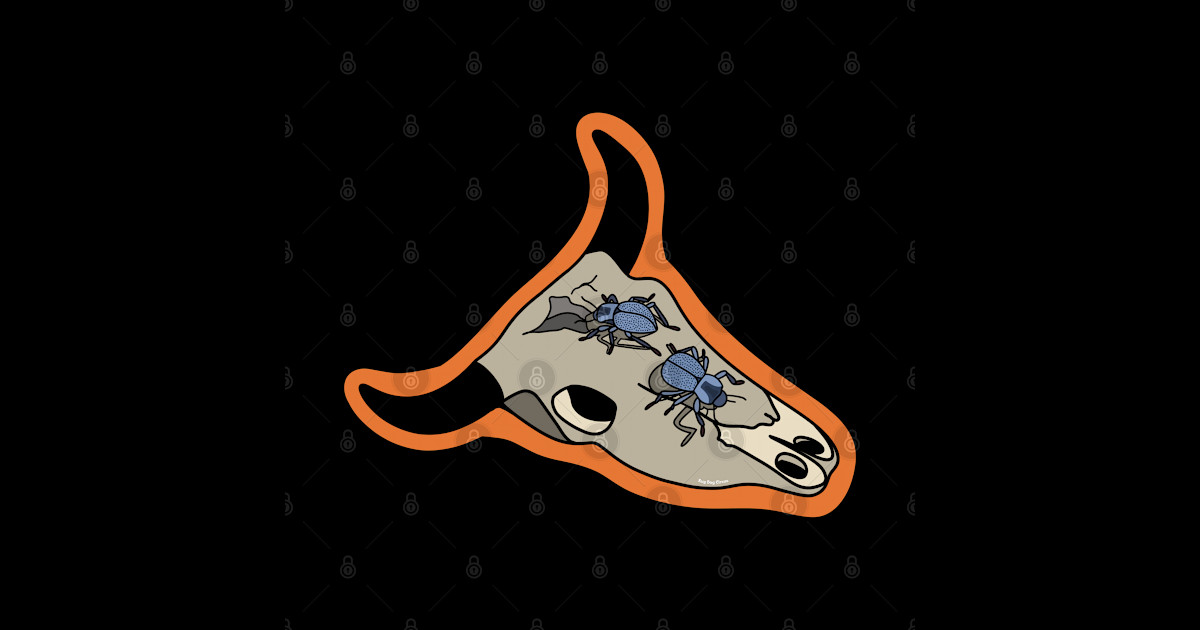 Western Bugs on a Cow Skull - Western Art - Posters and Art Prints ...