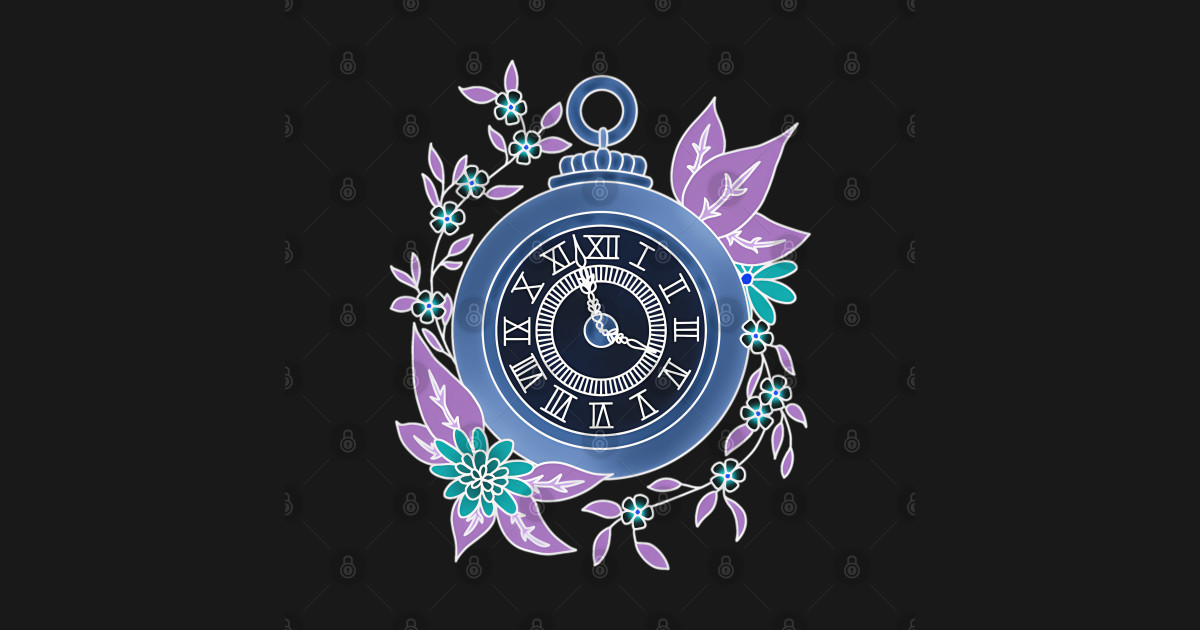 Timepiece With Flowers ( Edition) - Custom Floral Timepiece - T-Shirt ...