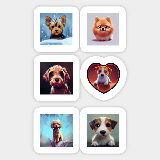 Cute Dogs and Puppies Stickers Pack - Cute Dogs Sticker Pack - Sticker ...