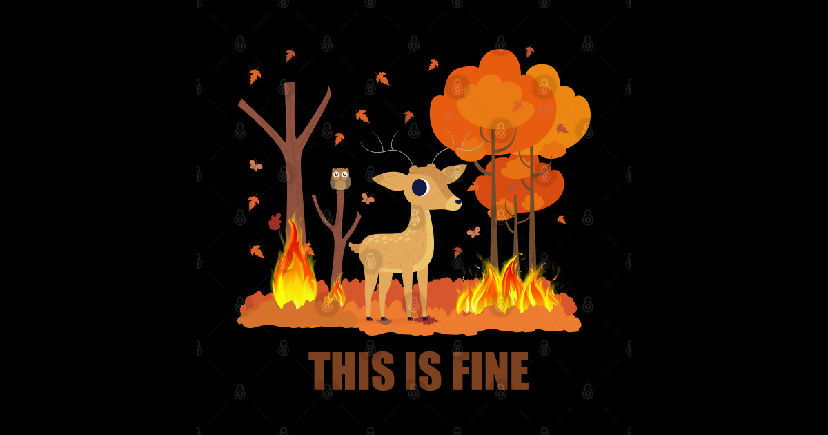 THIS IS FINE - Fire - Tapestry | TeePublic