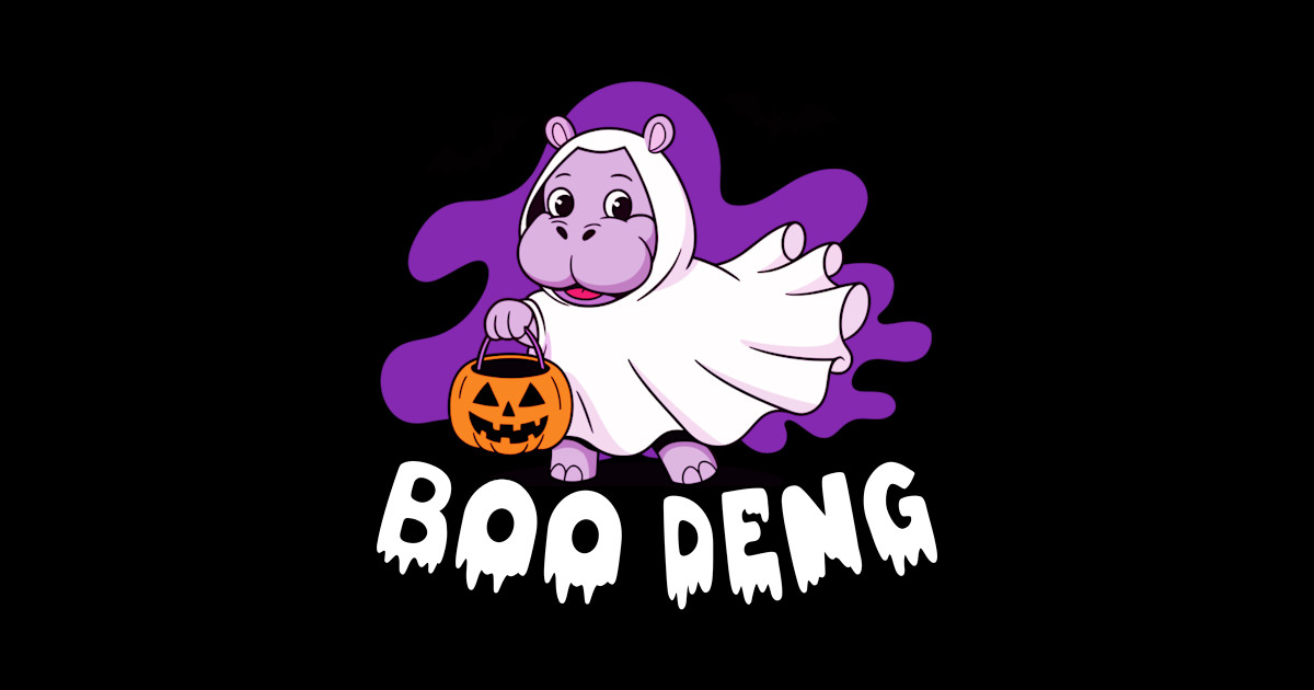 Halloween Moo Deng Baby Hippo Boo Deng - Boo Deng - Sticker | TeePublic