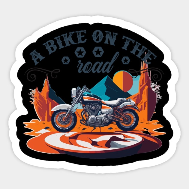 motorcycle on the road design - Motorcycle Club - Sticker | TeePublic