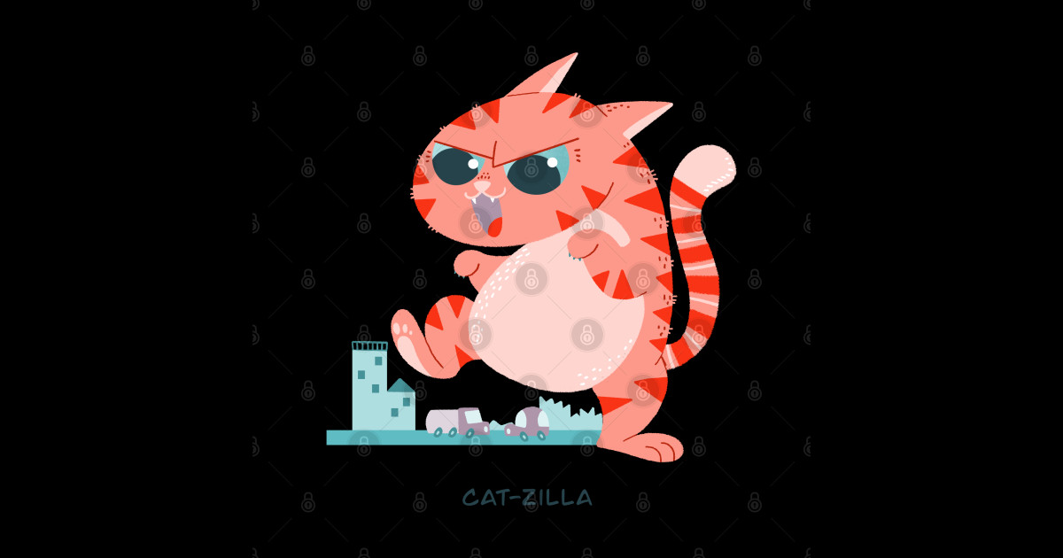 catzilla - Cat Lover Gifts - Sticker | TeePublic