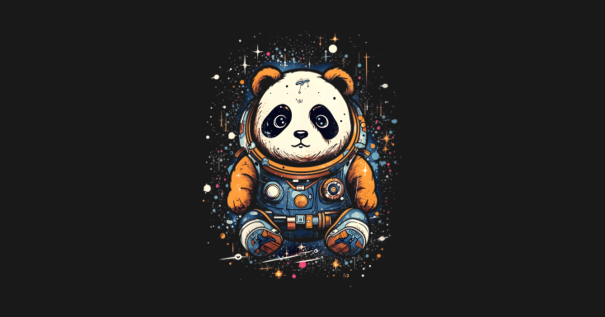 Astronaut Panda Outer Space Panda Bear Kawaii - Astronaut Panda - T ...